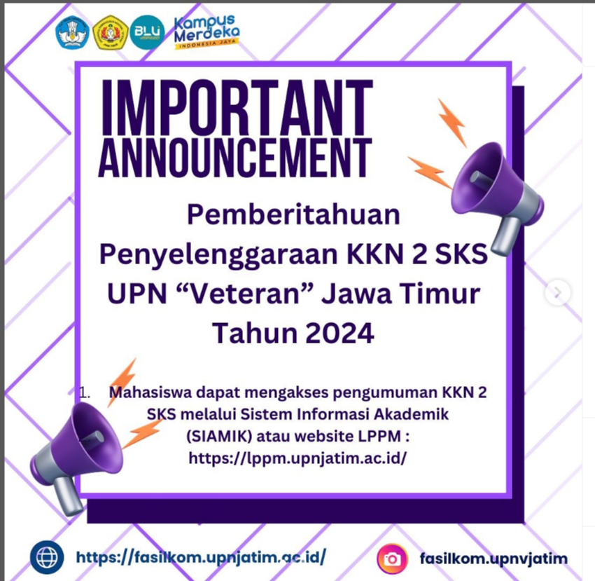 Pemberitahuan Penyelenggaraan KKN 2 SKS - Fakultas Ilmu Komputer UPN ...