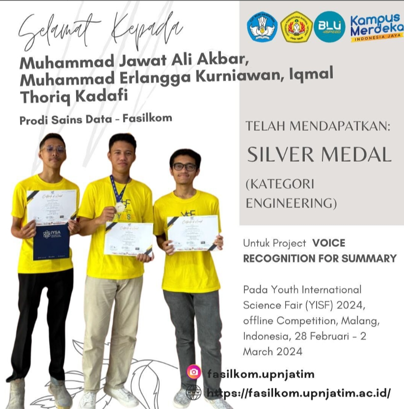 Selamat Mahasiswa Sains Data Meraih MEDALI PERAK pada Youth ...
